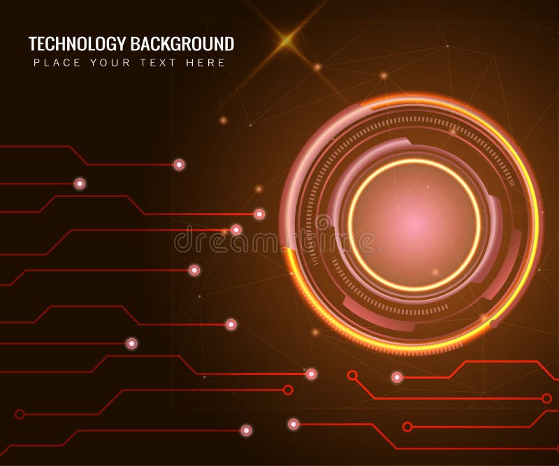 Technology Gold Arrow Light Abstract Background Digital Circle Concept ...