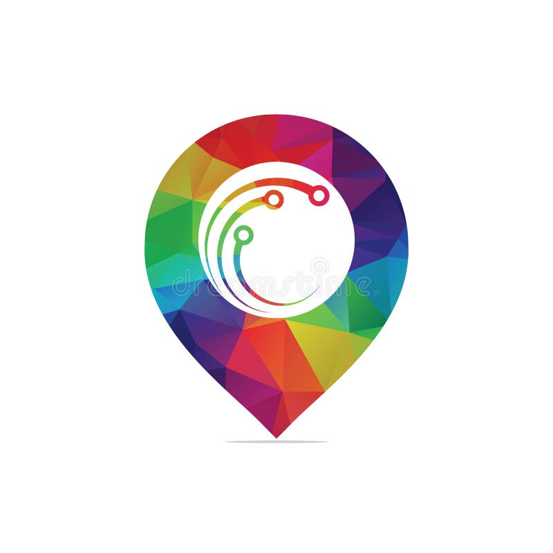 Technology GPS Vector Logo Template. Stock Vector - Illustration of ...