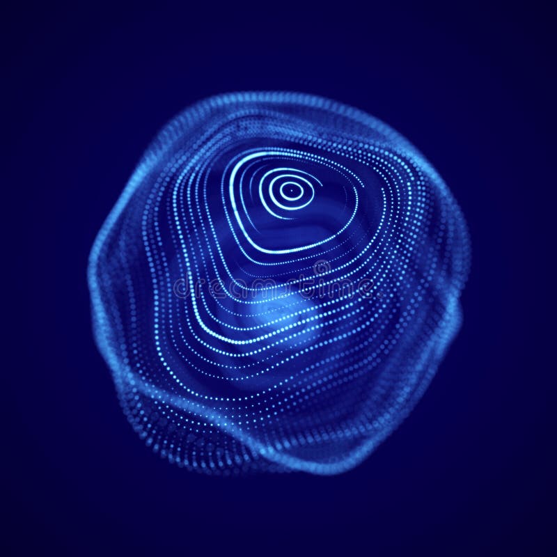 Technology Grid Sphere. Blue Sphere Consisting of Points and Lines ...
