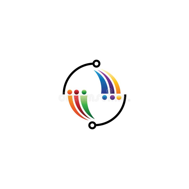 Technology Group Logo Design Template Illustration Line and Rise ...