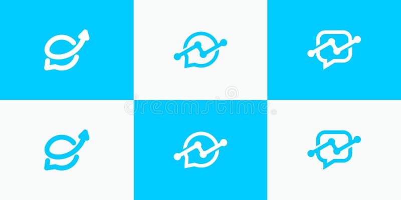 Technology Growth Chat Illustration Icon Collection Vector Logo Design ...