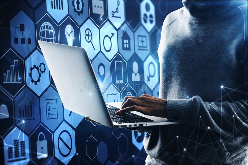 Hack and AI concept stock image. Image of innovation - 162308231