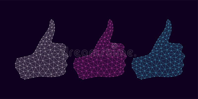 Technology Hand with Thumb Up and Line Connections Stock Vector ...