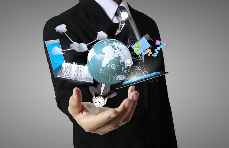 Technology in the hands stock photo. Image of data, slim - 56002796