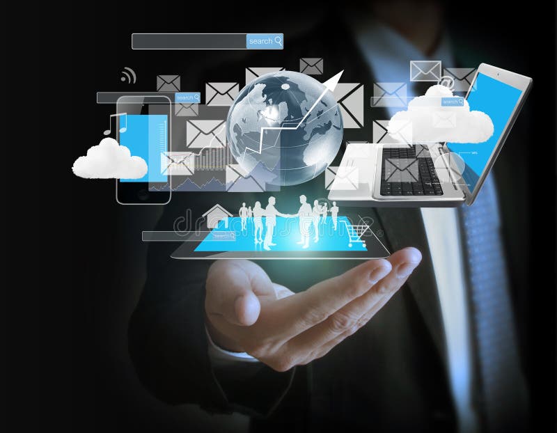 Technology in the hands stock photo. Image of equipment - 57306140