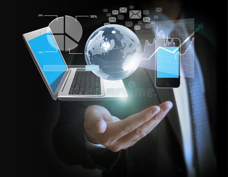 Technology in the hands stock image. Image of future - 38213697