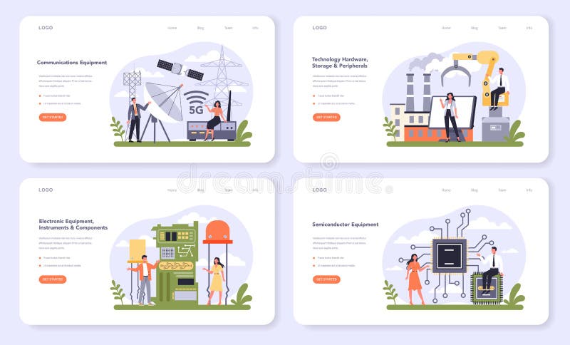 Technology Hardware and Equipment Industry Web Banner or Landing Page ...