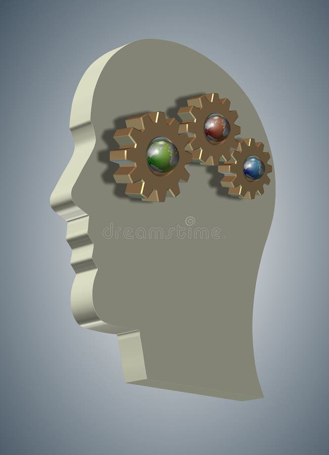 Technology head stock illustration. Illustration of knowledge - 24019510