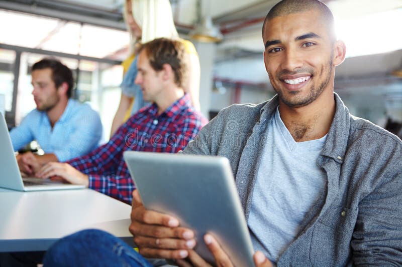 Technology Helps To Get the Job Done. Portrait of a Designer Using a ...