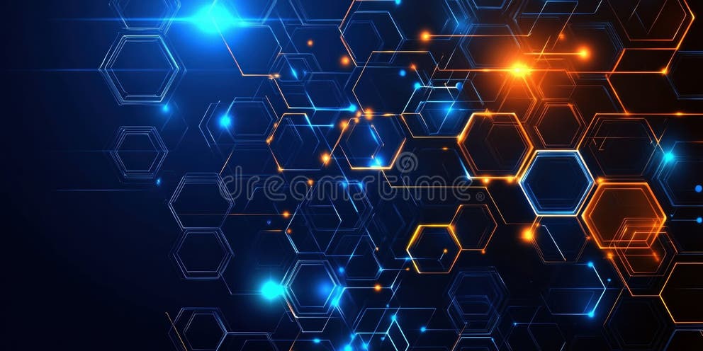 Technology Hexagon Network Digital Abstract Pattern Stock Photo - Image ...