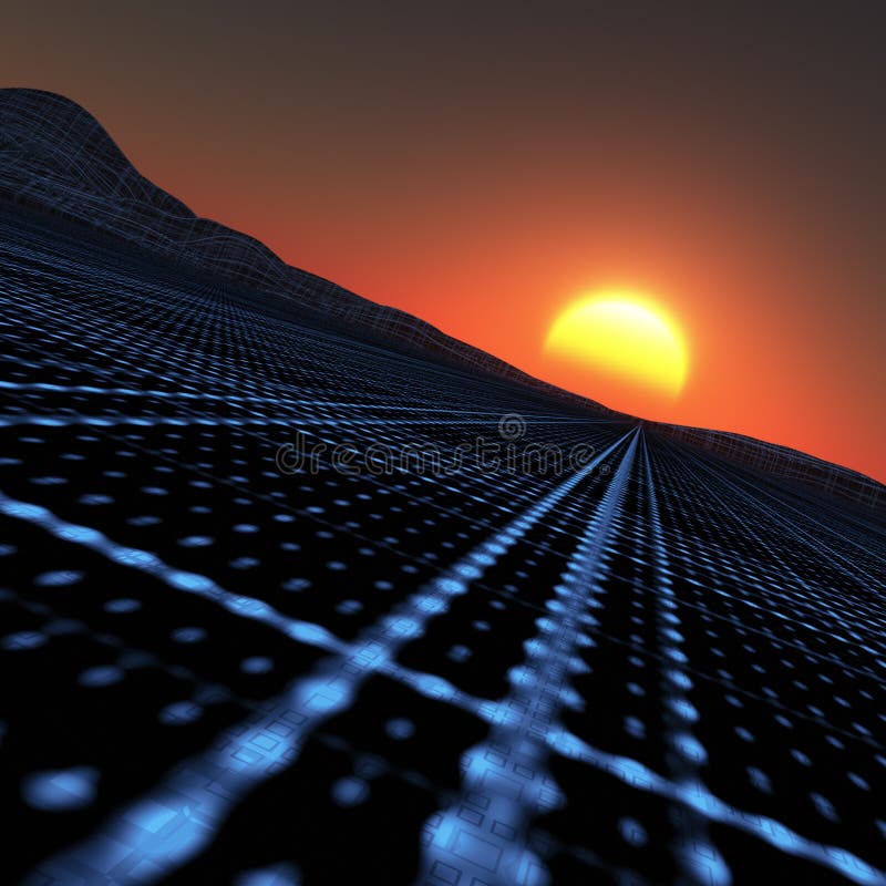 Technology on the Horizon stock illustration. Illustration of burst ...