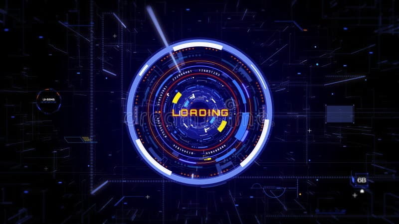 Technology HUD Circle Spinning Element Geometric Shape Rotating and ...