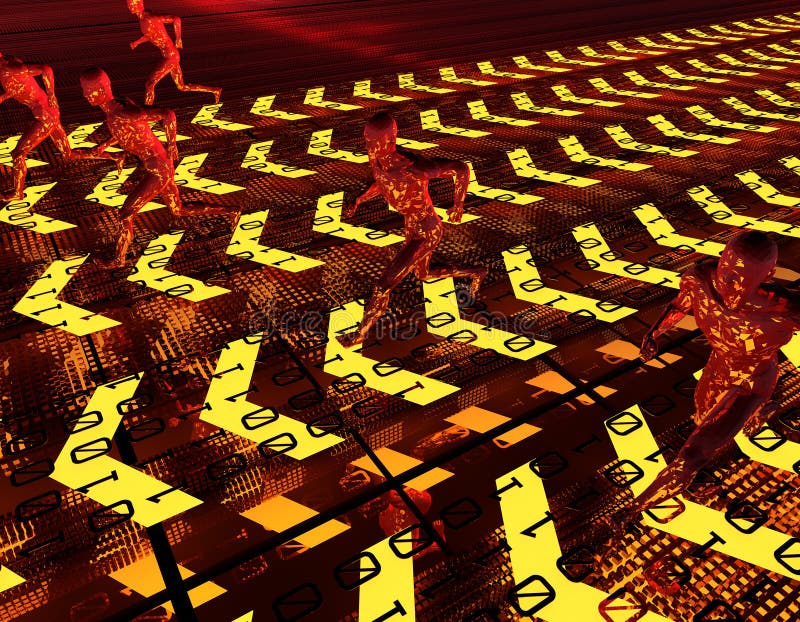 Technology Human Running and Internet Data Transmission, Big Data ...