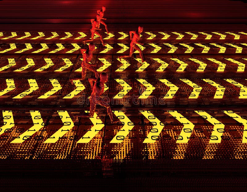 Technology Human Running and Internet Data Transmission, Big Data ...