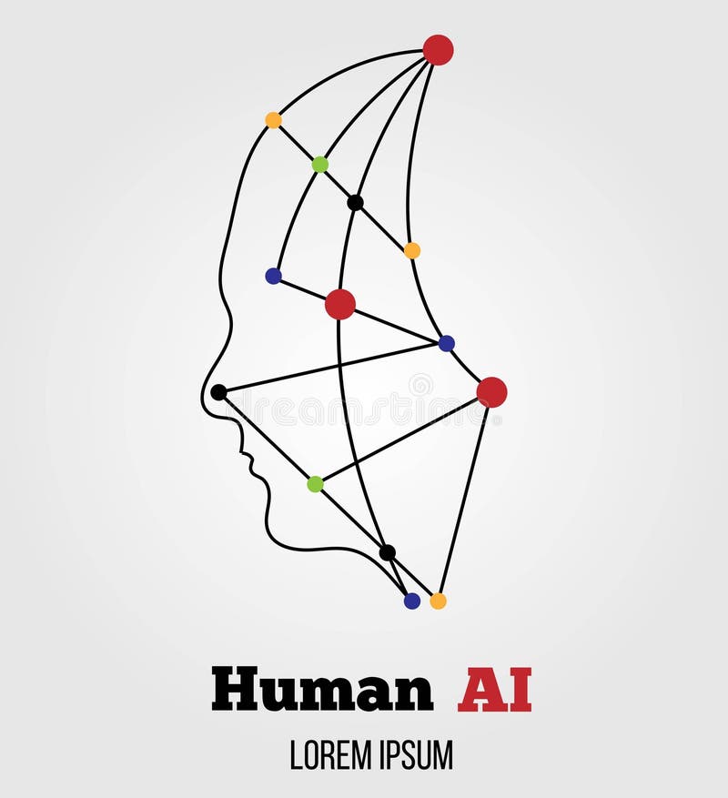 Human Artificial Intelligence Abstract Mesh Head Stock Illustration ...