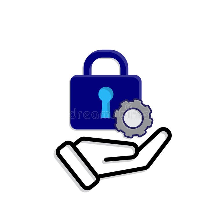 Technology Icon. Automatic Security System in Hand Stock Illustration ...
