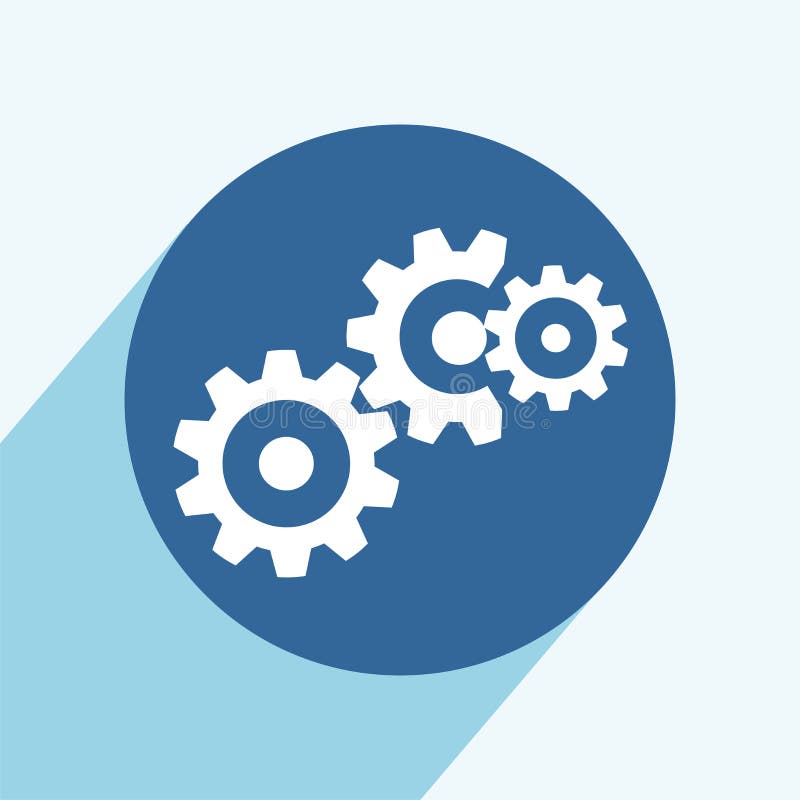 Technology Icon with Long Shadow. Stock Vector - Illustration of ...