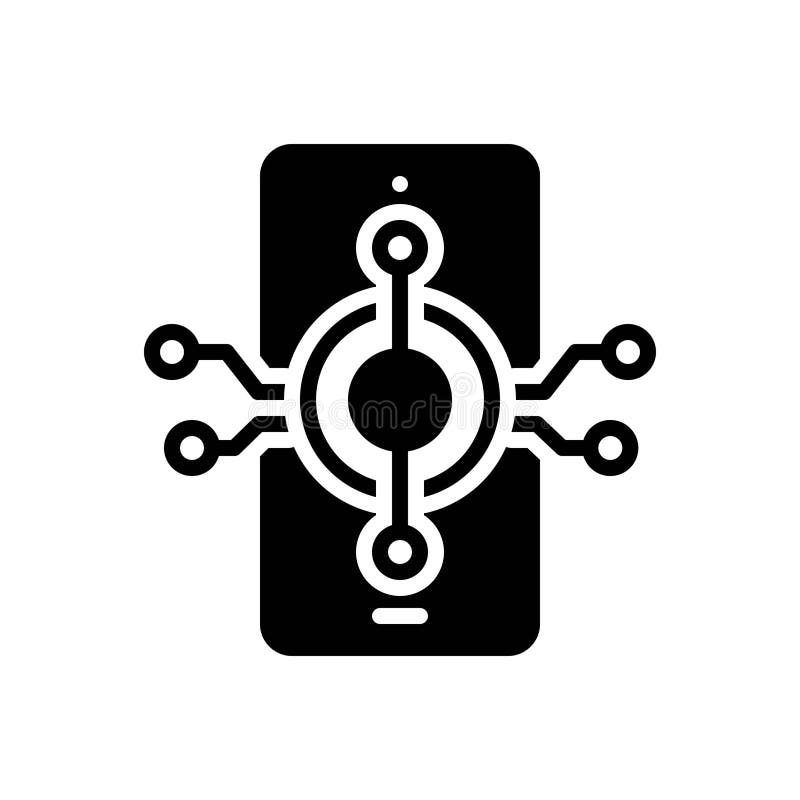Black Solid Icon for Technology, Processing and Electronic Stock Vector ...