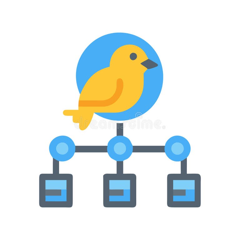 Canary Deployment Icon stock vector. Illustration of networking - 351630273