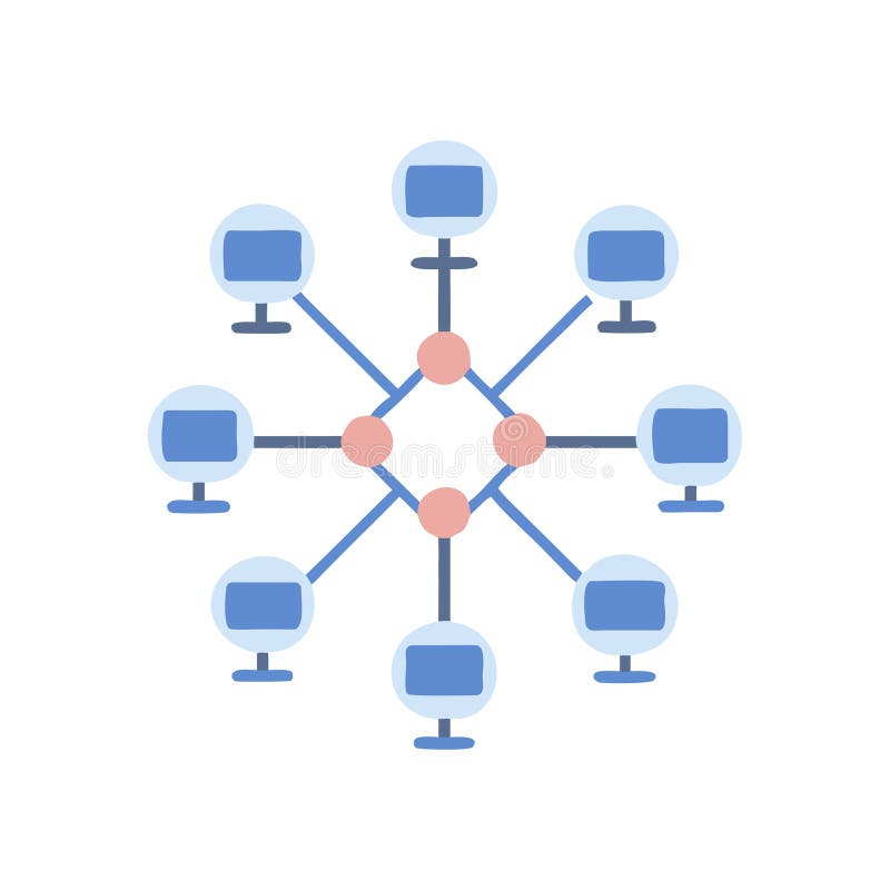 Distributed Network Technology Icon Stock Vector - Illustration of ...