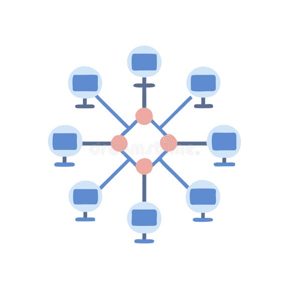 Distributed Network Technology Icon Stock Vector - Illustration of graphic, global: 351630924