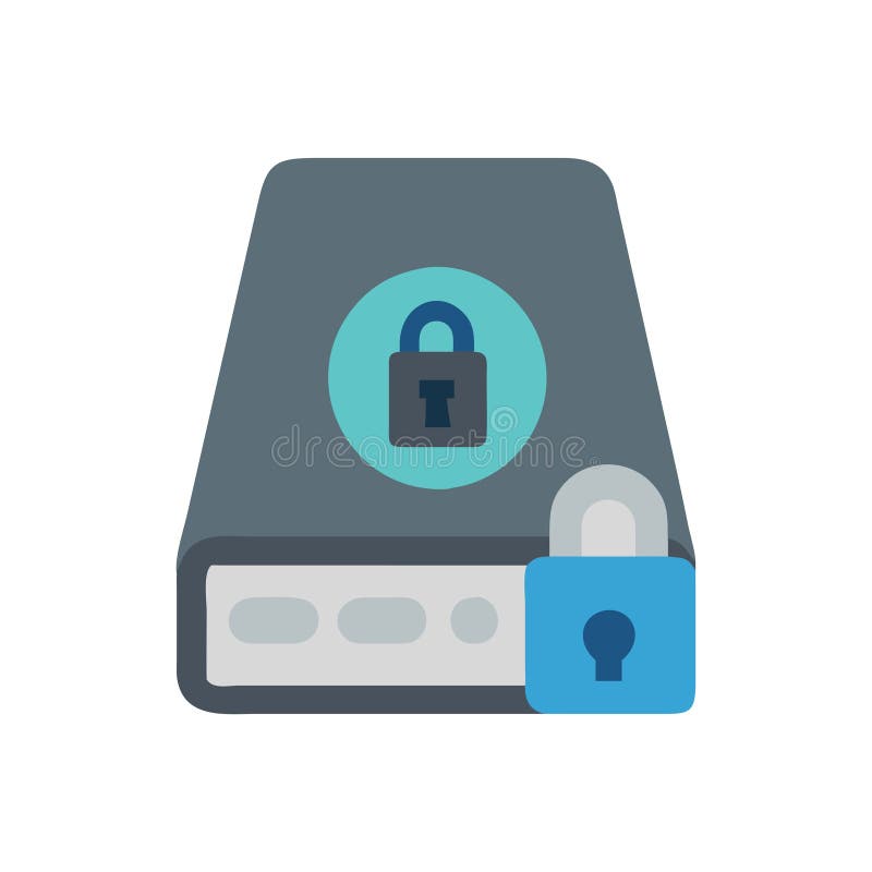 Encrypted Drive Technology Icon Stock Vector - Illustration of service ...