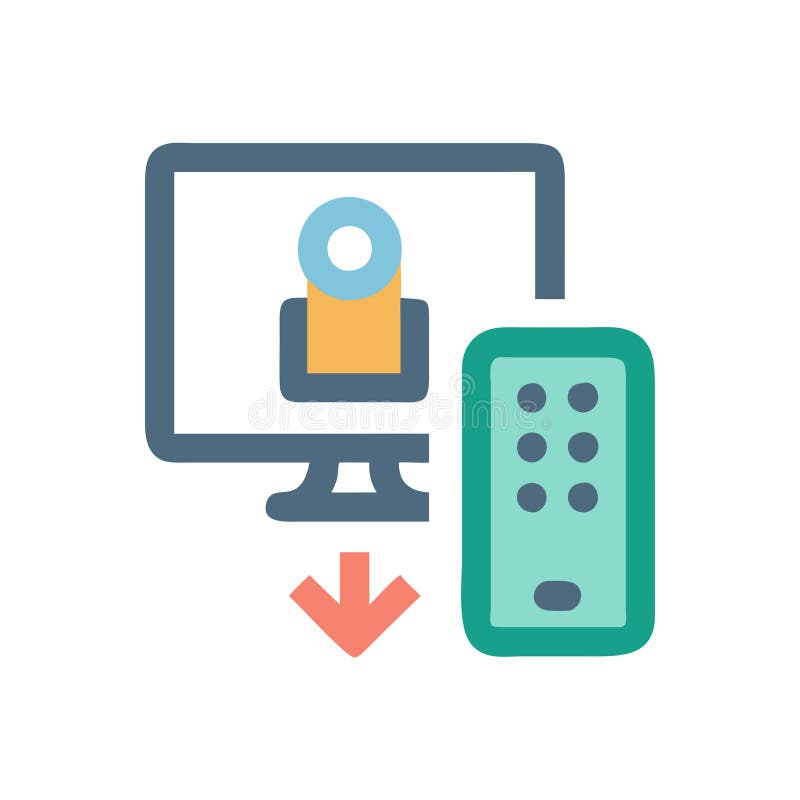 Remote Access Technology Icon Stock Vector - Illustration of internet ...