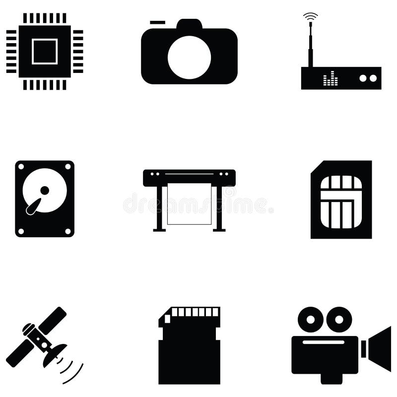Technology icon set stock vector. Illustration of icon - 120572711