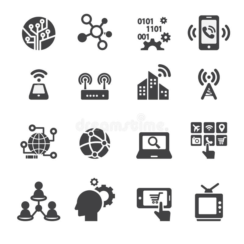 Technology Icon set stock vector. Illustration of global - 53938258