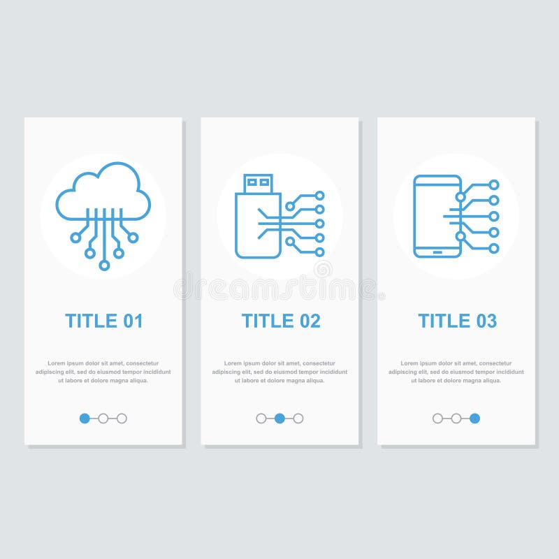 Technology Icon Tree Step Banner Template. Line Pictogram Connection ...