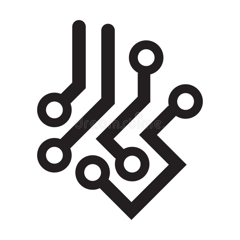 Technology Icon Vector.Computer Chip Circuit Board Semiconductors Flat ...