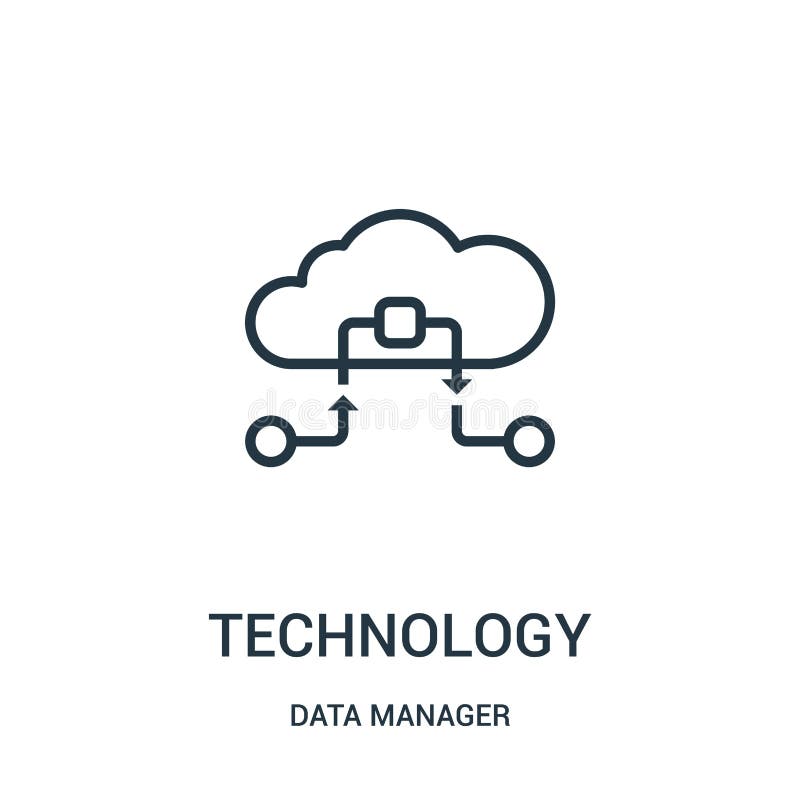 Technology Icon Vector from Data Manager Collection. Thin Line ...