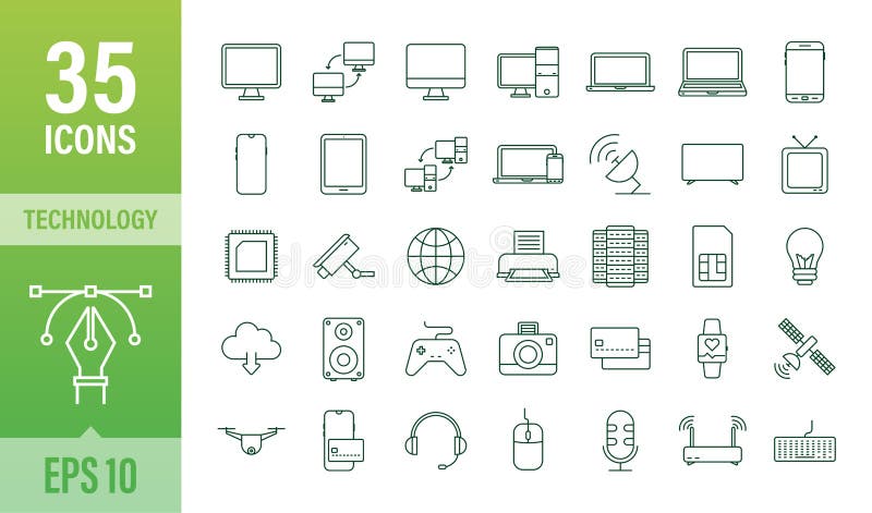 Technology Icon on White Background. Information Technology. Digital ...