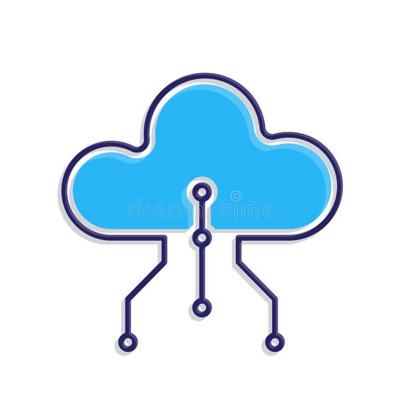 Technology Icons. Cloud Computing. Cloud and Node. Depicts Automation ...