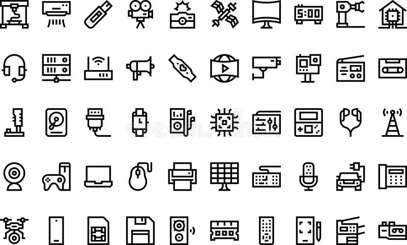 Technology Icons High-Quality Vector Icons Collection with Editable ...