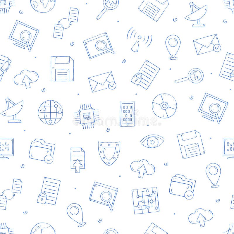 It-technology Icons Pattern Stock Illustration - Illustration of ...