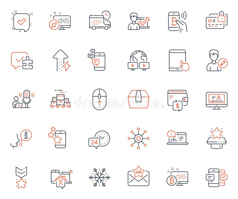 Technology Icons Set. Included Icon As Card, Work Home and Boxes Pallet ...