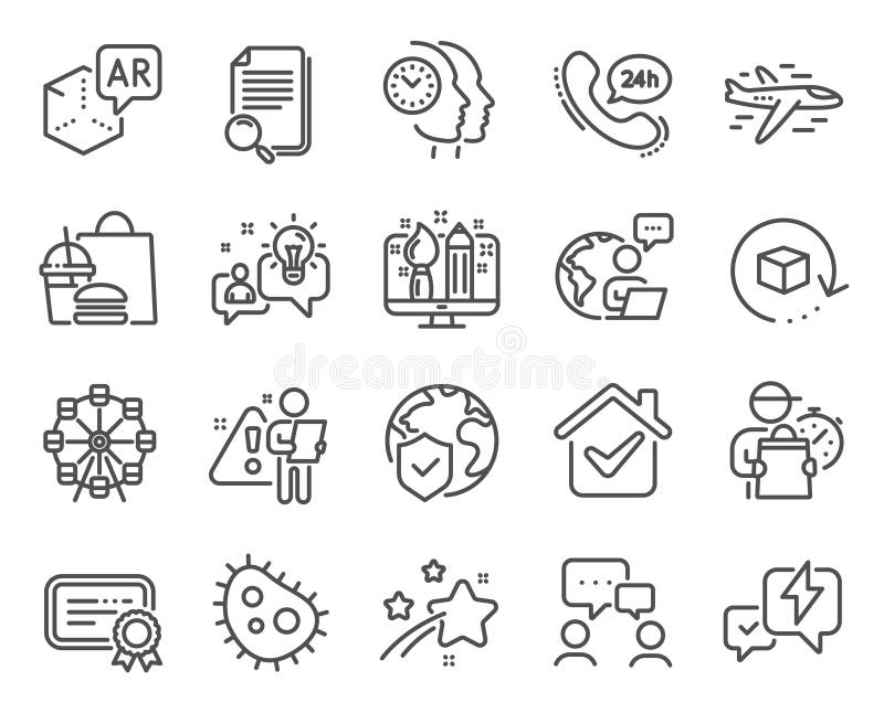 Technology Icons Set. Included Icon As Lightning Bolt, Creative Design ...