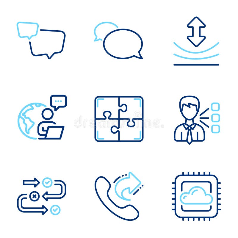 Technology Icons Set. Included Icon As Speech Bubble, Puzzle, Share ...