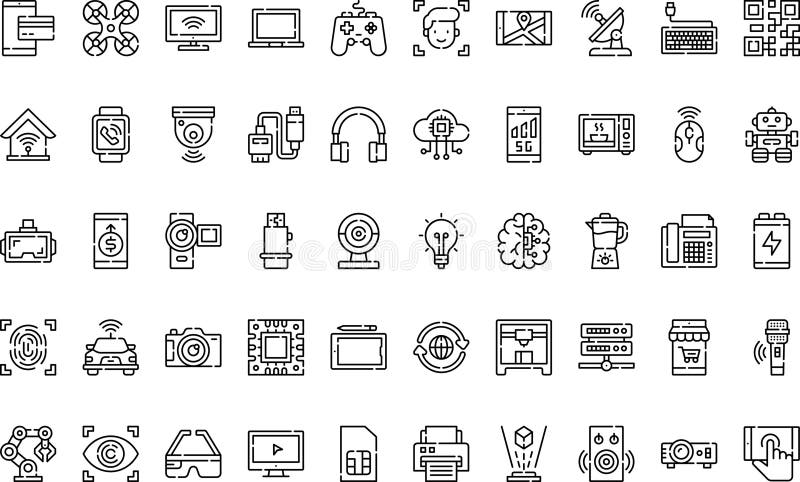 Technology Icons Icons Simple Vector Icon. Illustration Symbol Design ...