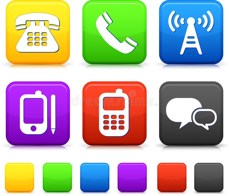 Square Internet Computing Icon Stock Vector - Illustration of email ...