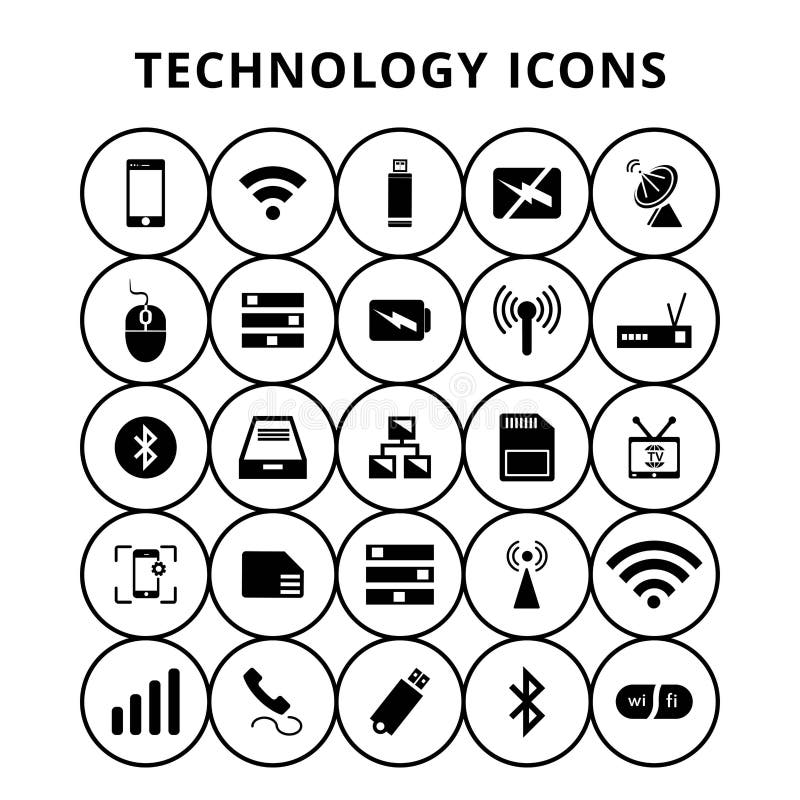 Technology Icons stock vector. Illustration of click - 120629947