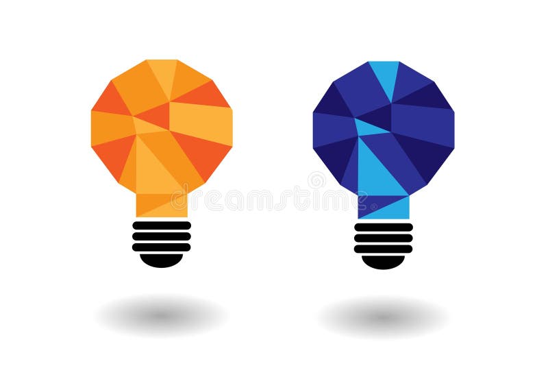 Abstract Modern Tech Light Bulb Isolated on White Stock Vector ...