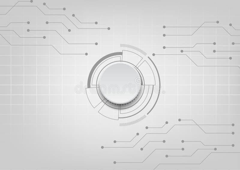 Technology Illustration. Abstract Circle and Circuit Lines on White ...