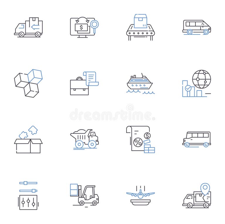Technology Implementation Line Icons Collection. Automation ...