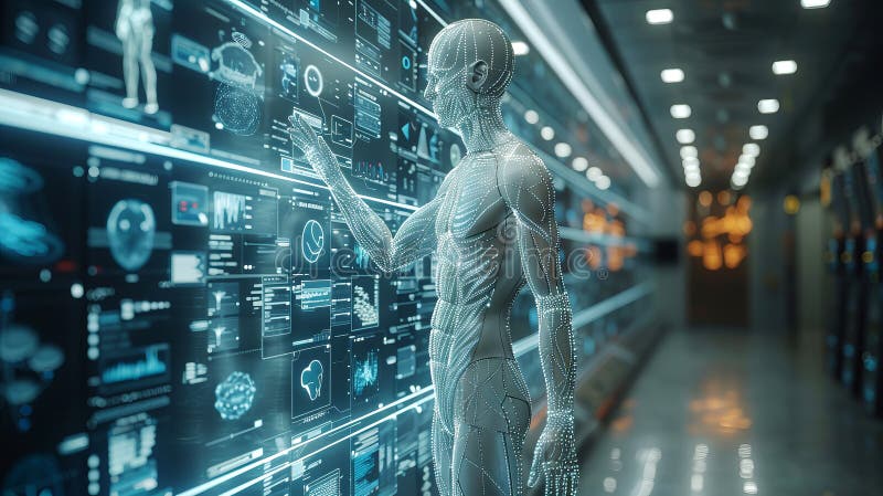 Technology Improvement Concept with 3d Rendering Robot Move Forward ...