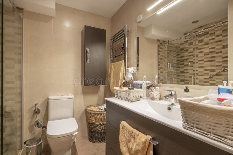 Technology is Increasingly Present in the Modern Bathroom Stock Photo ...