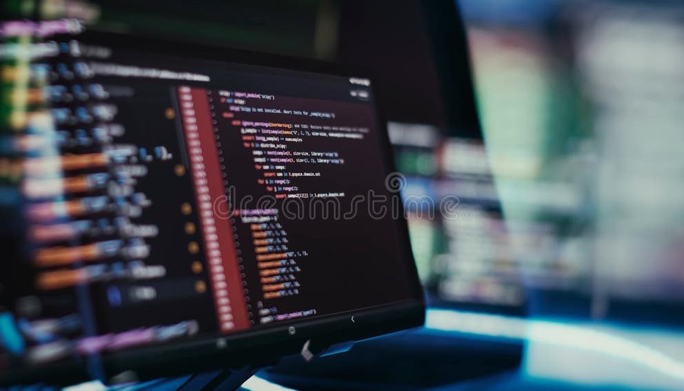 It Technology Industry Concept Development of Programming and Coding Technologies. Stock Photo ...