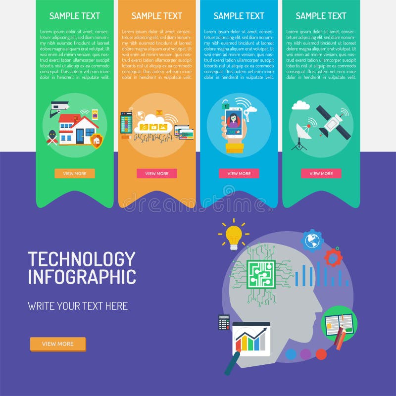 Technology Infographic Design Stock Vector - Illustration of ...