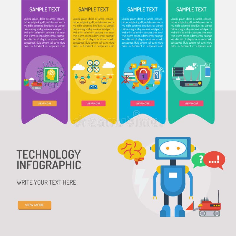Technology Infographic Design Stock Vector - Illustration of modern ...